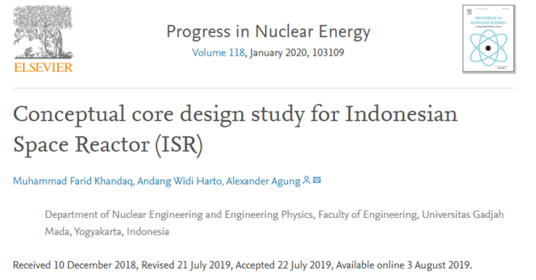 Reactor Core Concept Design for Indonesian Space Reactor (ISR ...