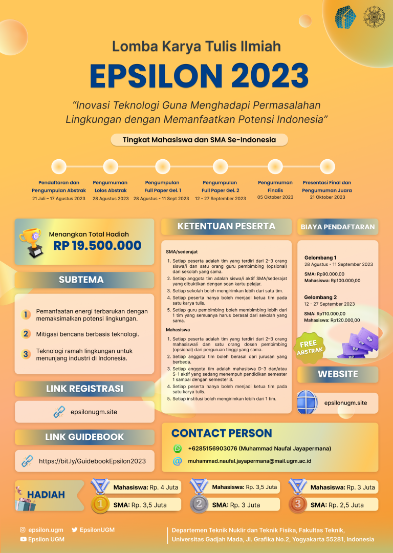 Lomba Karya Tulis Ilmiah EPSILON dengan Total Hadiah Rp. 19.500.000 ...